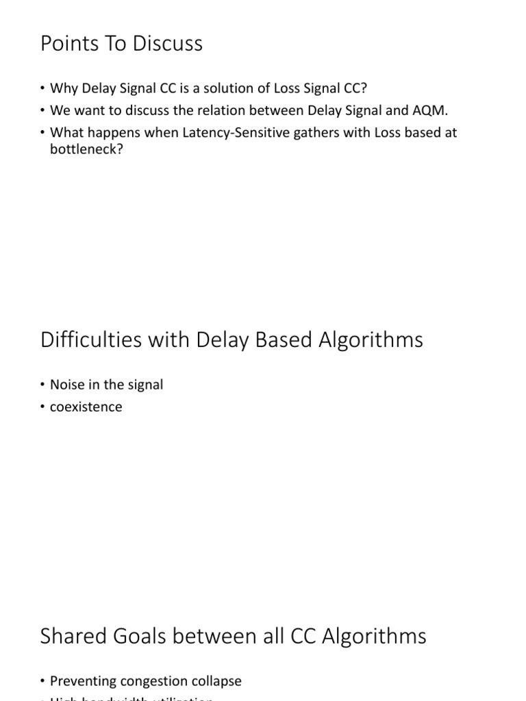 A Survey Of Delay Based And Hybrid Tcp Congestion Control Algorithms Pdf Network Congestion