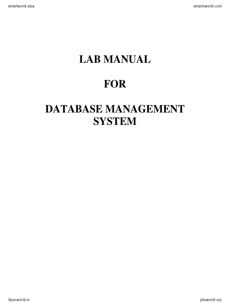 DBMS Lab Manual for Database Operations | PDF | Sql | Relational Database