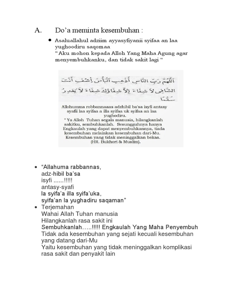 Doa Menjenguk Orang Sakit | PDF