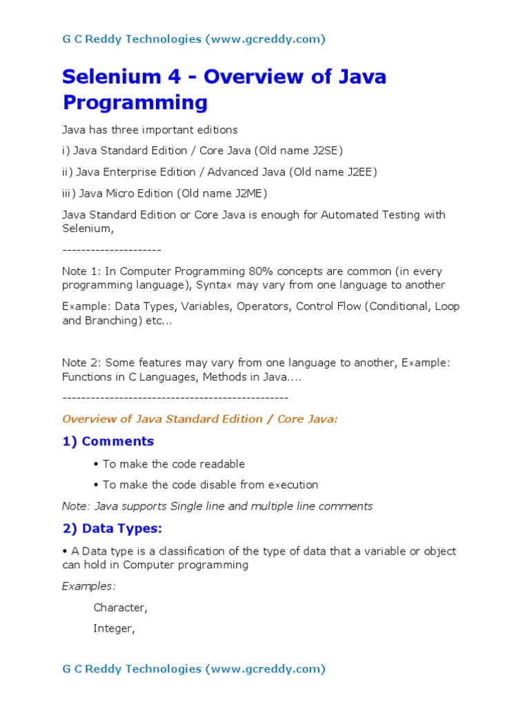 Java For Selenium Pdf Inheritance Object Oriented Programming Class Computer Programming