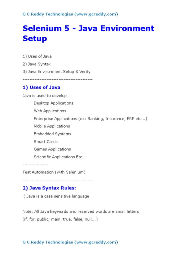 Selenium Java Environment Setup Pdf Integrated Development Environment Java Programming