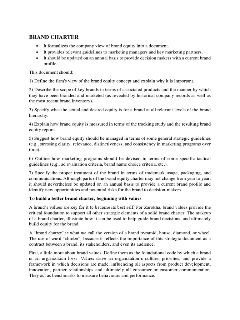 Brand Charter For Hypothetical Brand | PDF | Brand | Marketing