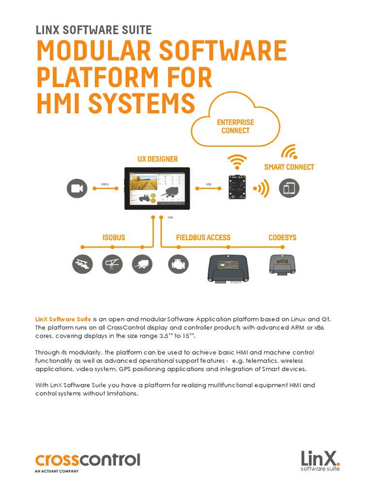 LinX Software Suite - Product Leaflet - CrossControl | PDF | User Interface | Application Software