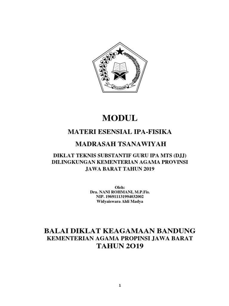 CONTOH MODUL Materi Fisika MTs | PDF