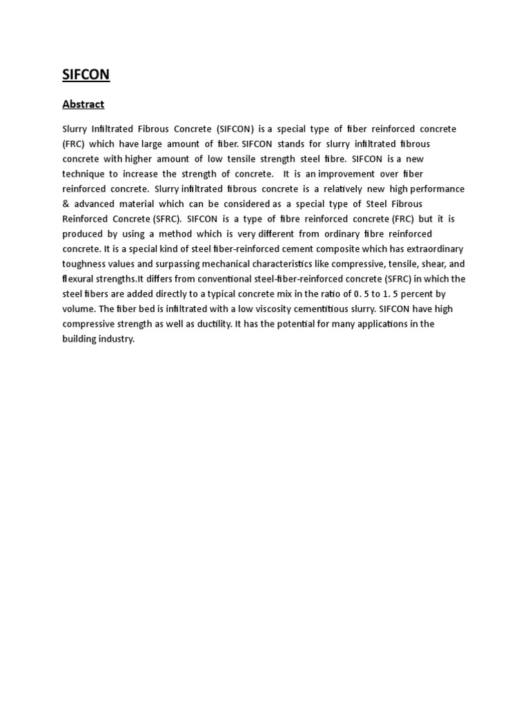 SIFCON Abstract | PDF