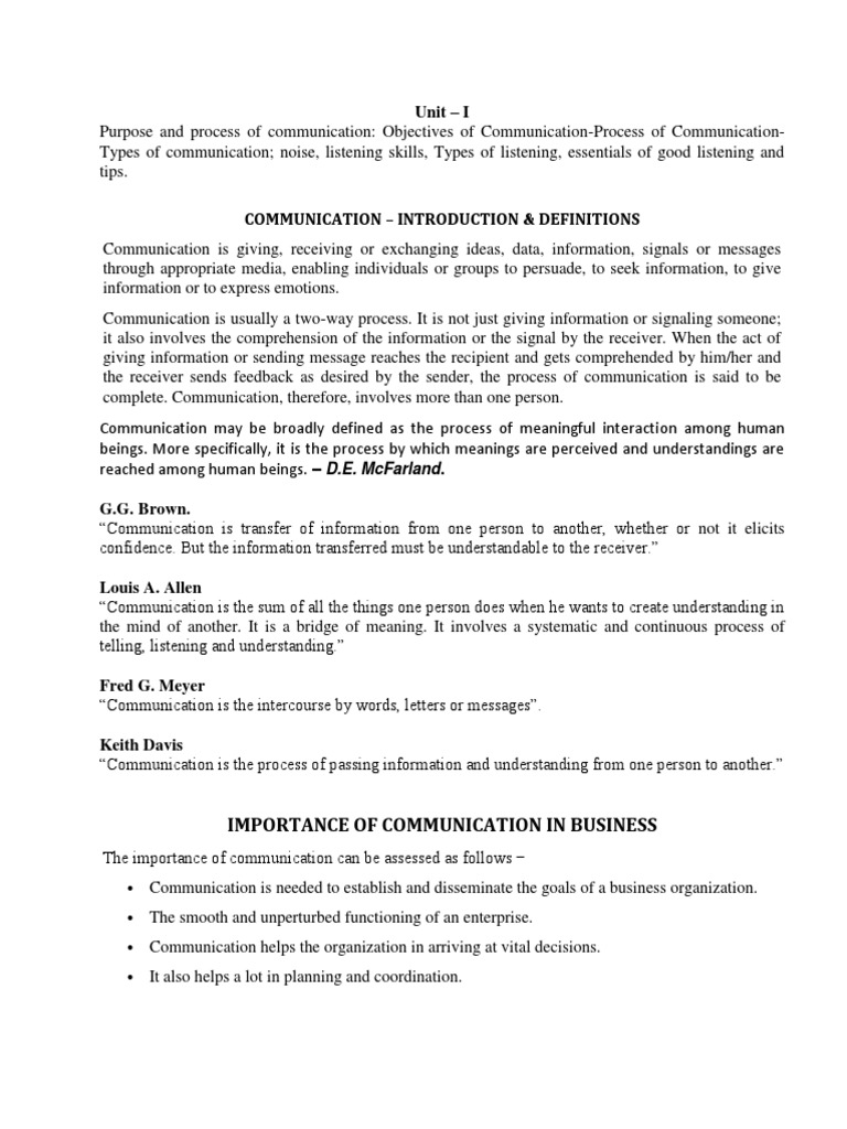 Business Communication Notes | PDF | Interpersonal Communication ...
