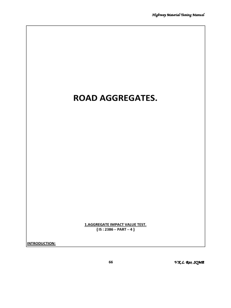 Aggregate Lab Manual | PDF | Construction Aggregate | Wear