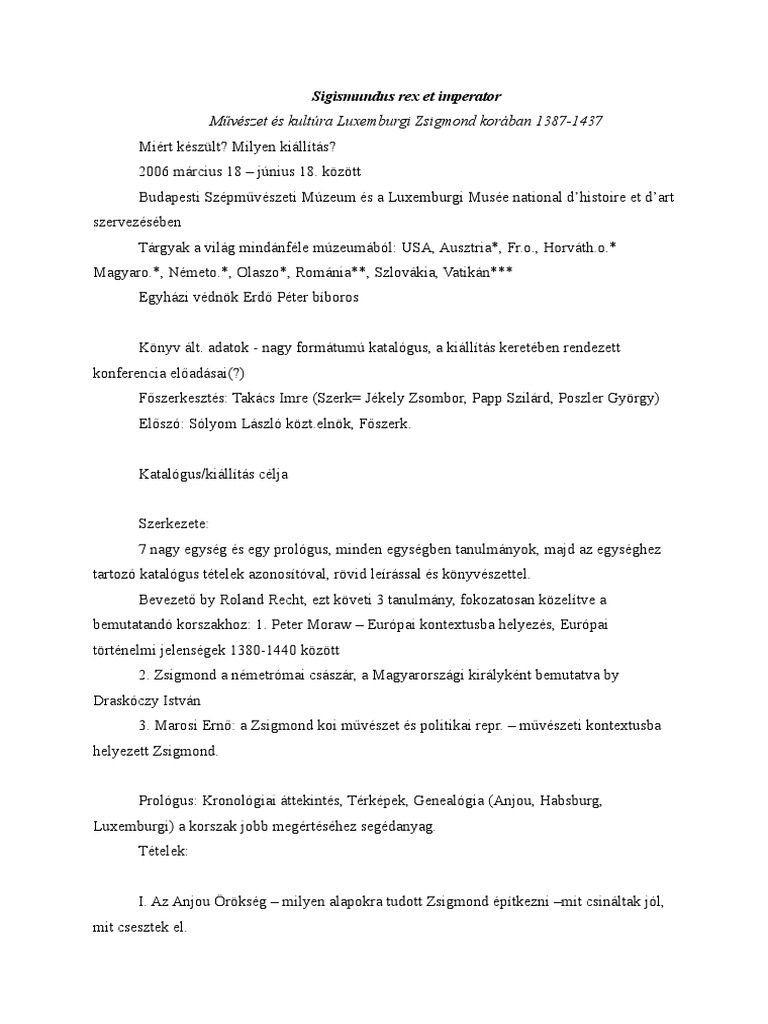 Sigismundus Rex Et Imperator | PDF