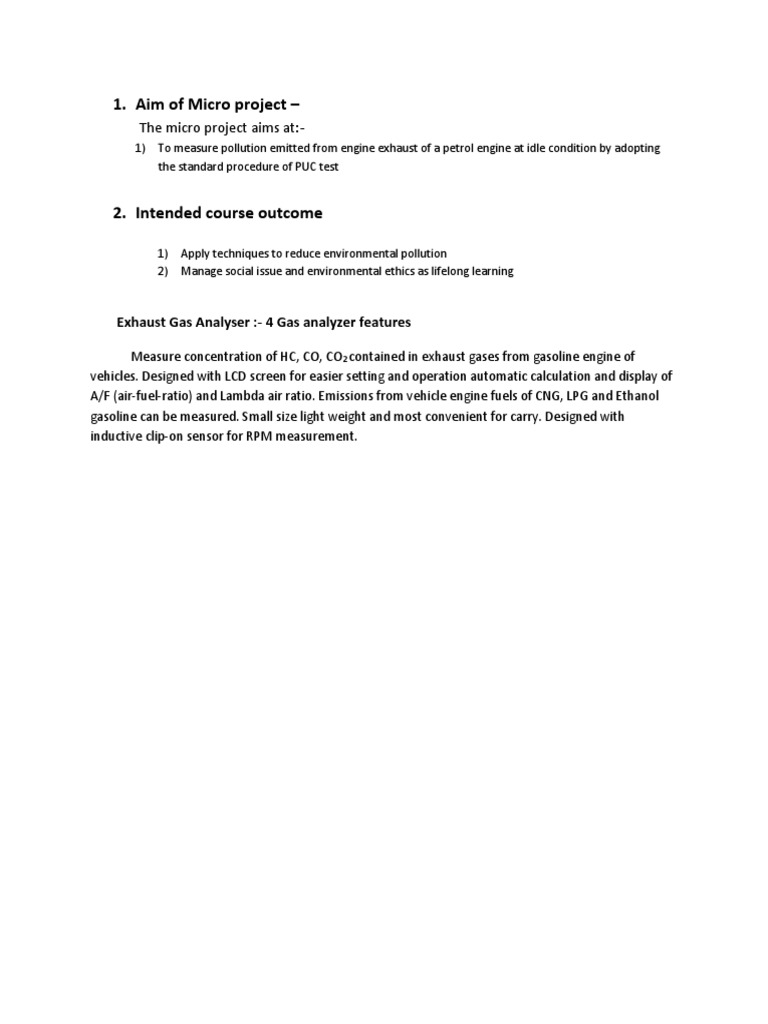 Aim of Micro Project | PDF