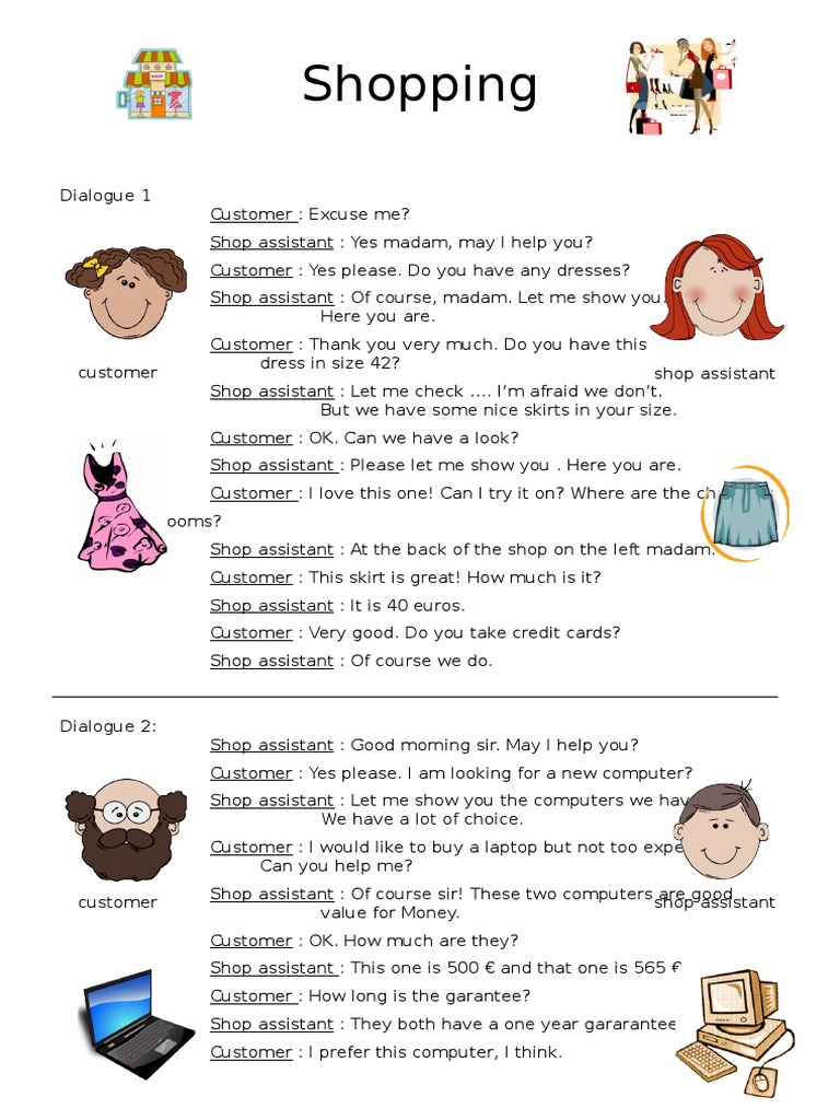 Shopping - Dialogues | PDF | Economies | Business