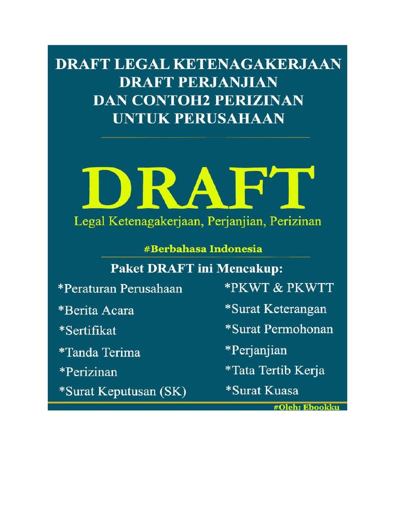 Contoh Peraturan Perusahaan Dan Contoh Draft Perjanjian Untuk ...