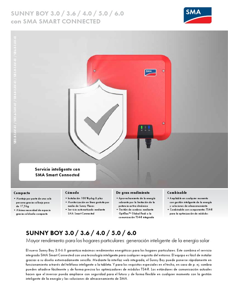 SUNNY BOY 3.0 A 6.0 | PDF | Ingenieria Eléctrica | Electricidad