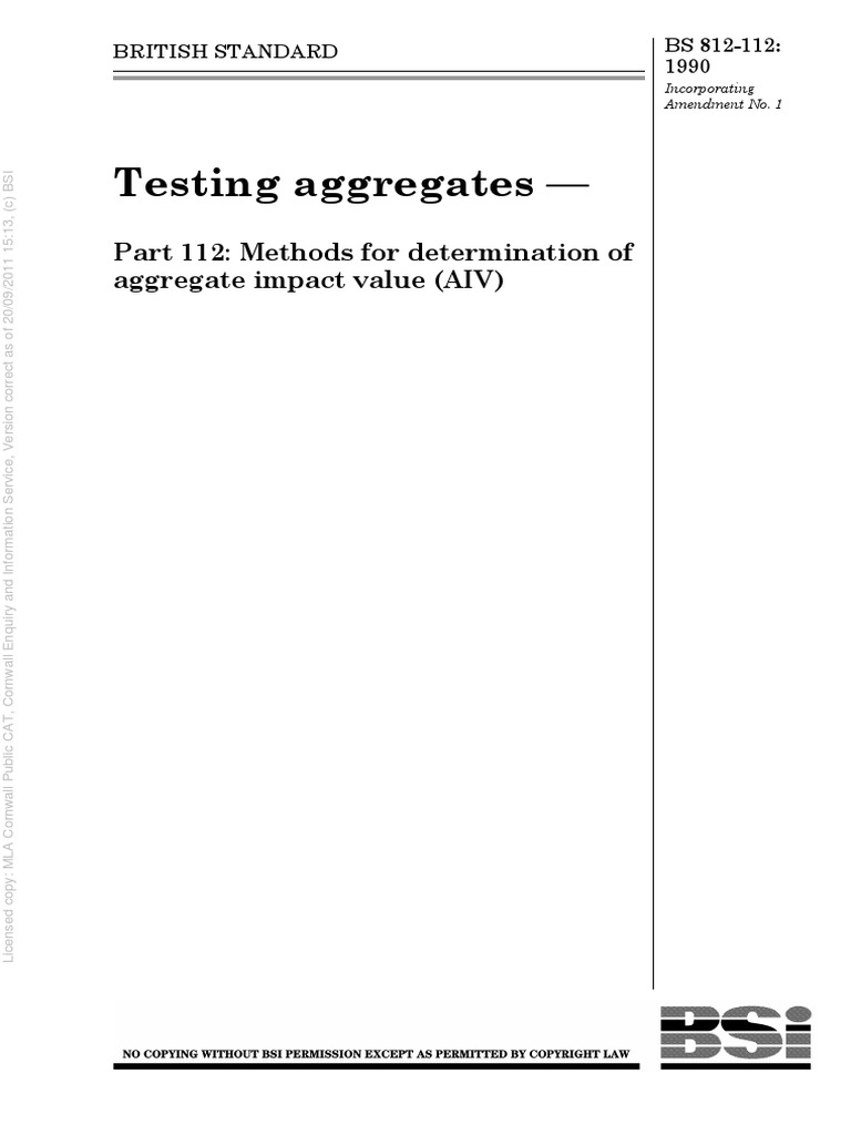 Bs 812 112 1990 Pdf Pdf Construction Aggregate Concrete