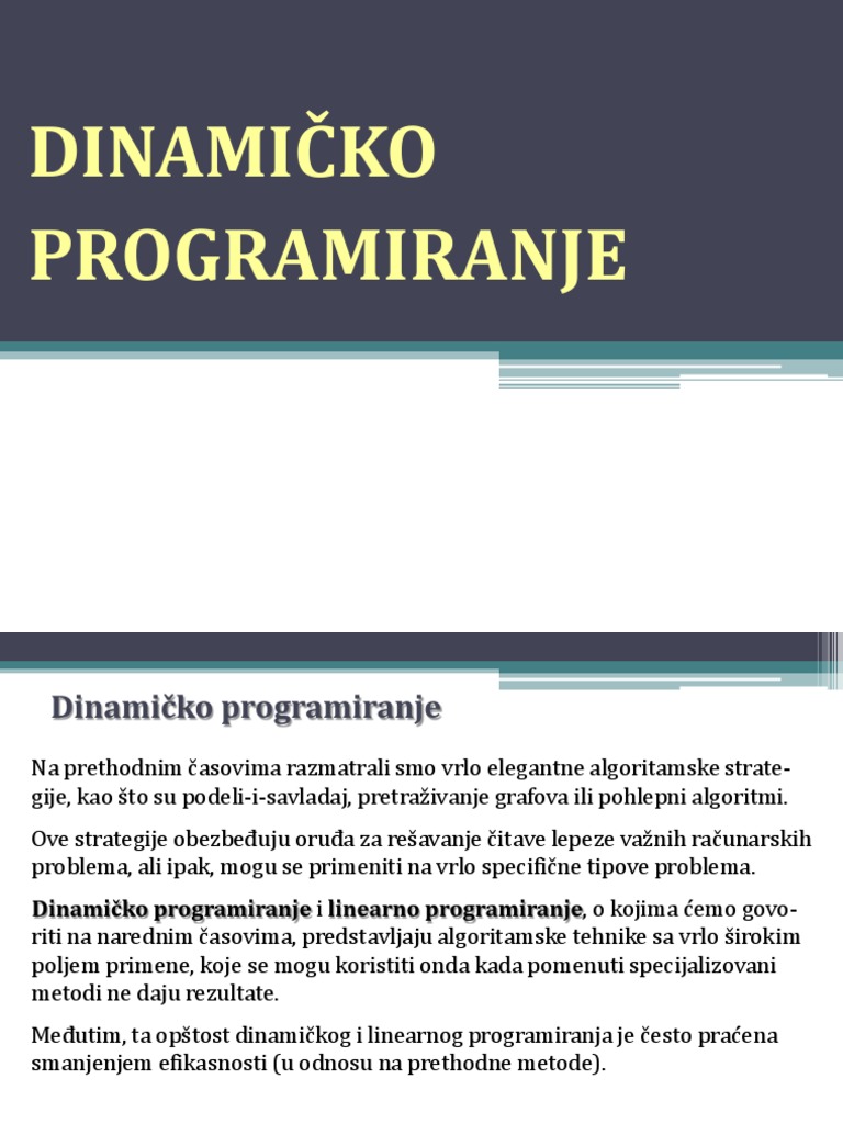 Dinamicko Programiranje | PDF