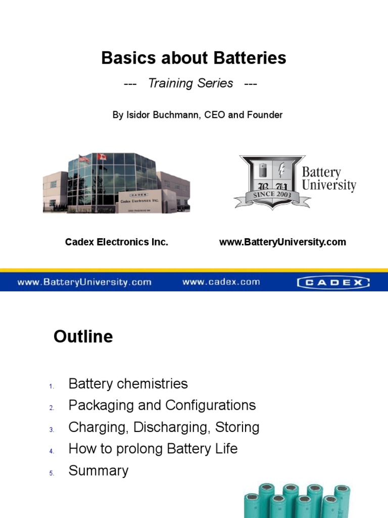 Battery Basics Series - PPTX 0 | PDF | Rechargeable Battery | Battery ...