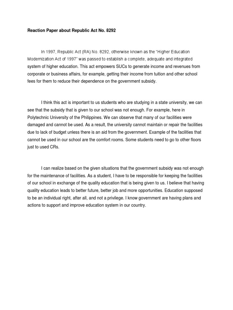 Impact of RA 8292 on State Universities | PDF