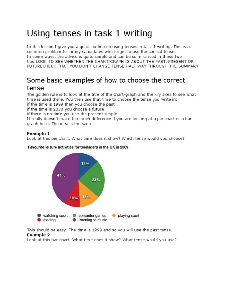 Using Tenses in Task 1 Writing | PDF | Grammatical Tense | Morphology