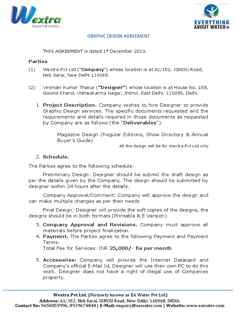 Graphic Design Agreement | PDF | Business Law | Private Law