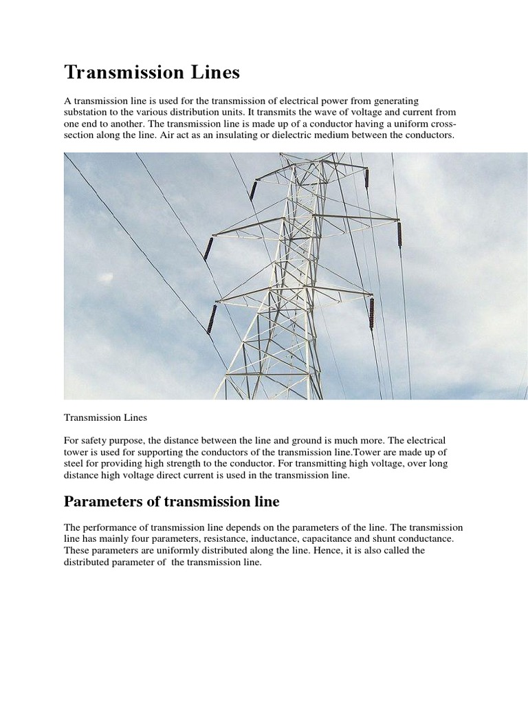 Transmission Lines | PDF | Electric Power Transmission | Inductance