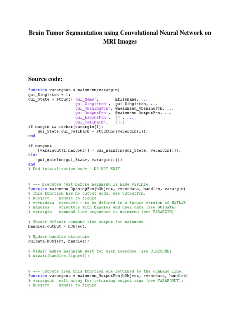 Brain Tumor Segmentation Using Convolutional Neural Network Source Code | PDF | Object (Computer ...