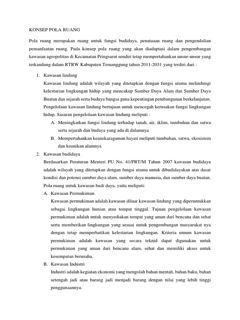 Konsep Pola Ruang | PDF