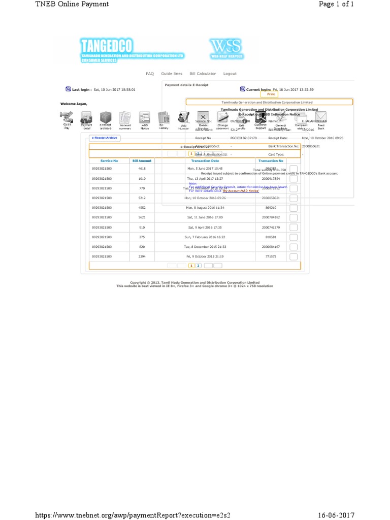 TNEB Bill Procedure | PDF | Receipt | Payments