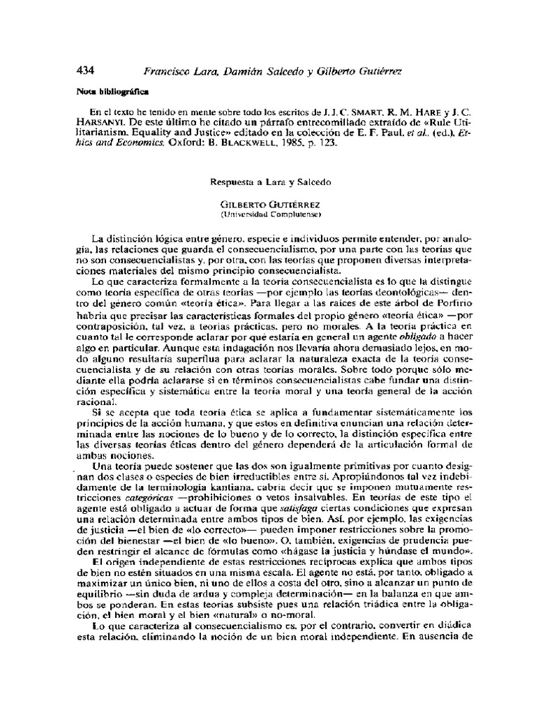 Gilberto Gutiérrez. Respuesta A Lara y Salcedo | PDF | Utilitarismo ...