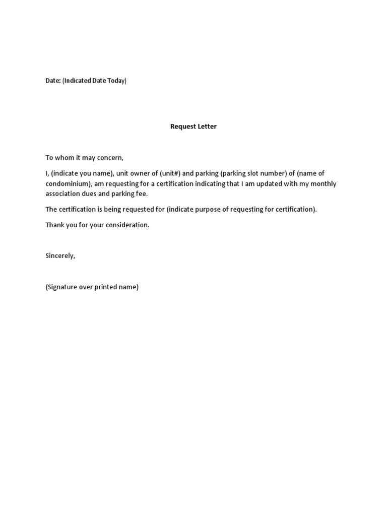 Request For Certification Letter | PDF