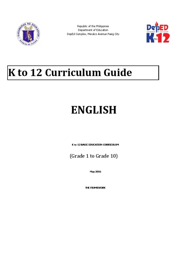 English Curriculum Guide Grade 1 | PDF | Curriculum | Educational ...
