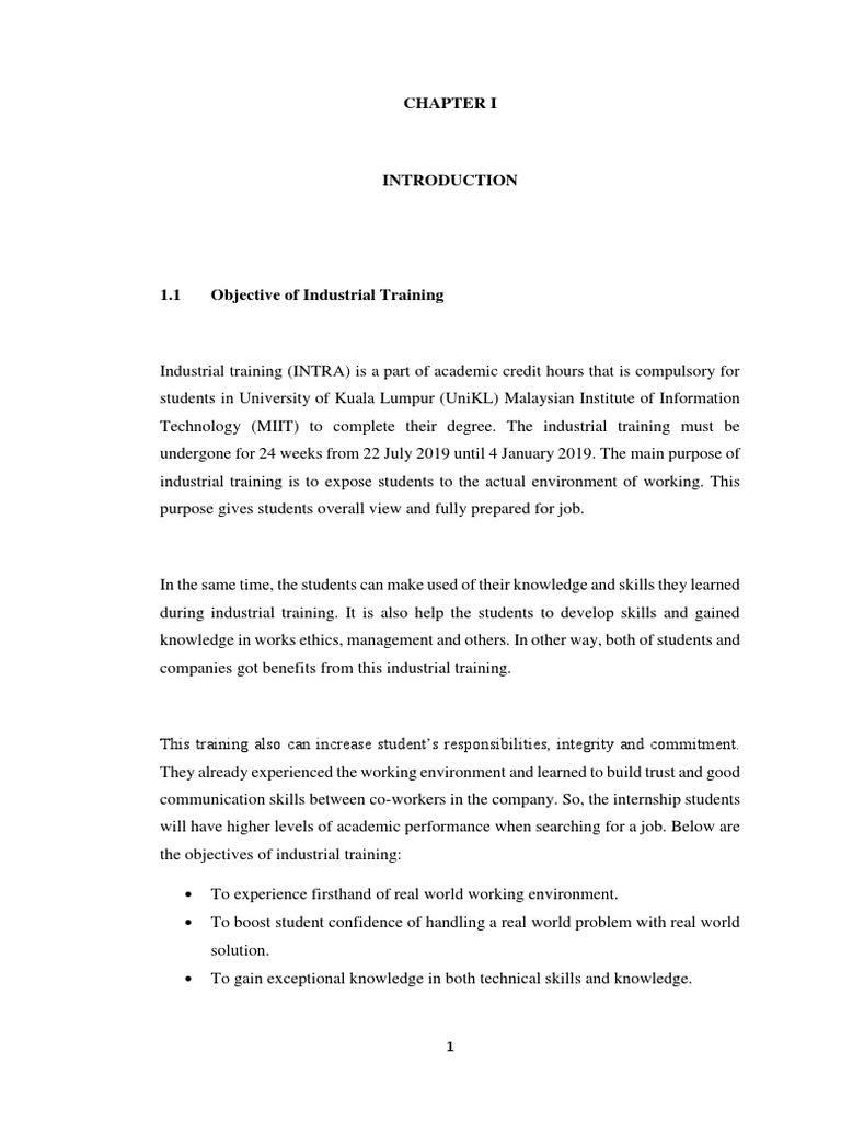 Industrial Training Objectives at UniKL | PDF | Laptop | Biotechnology