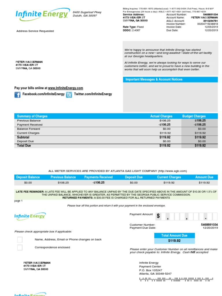 Georgia Utility Bill Overview | PDF | Fee | Payments