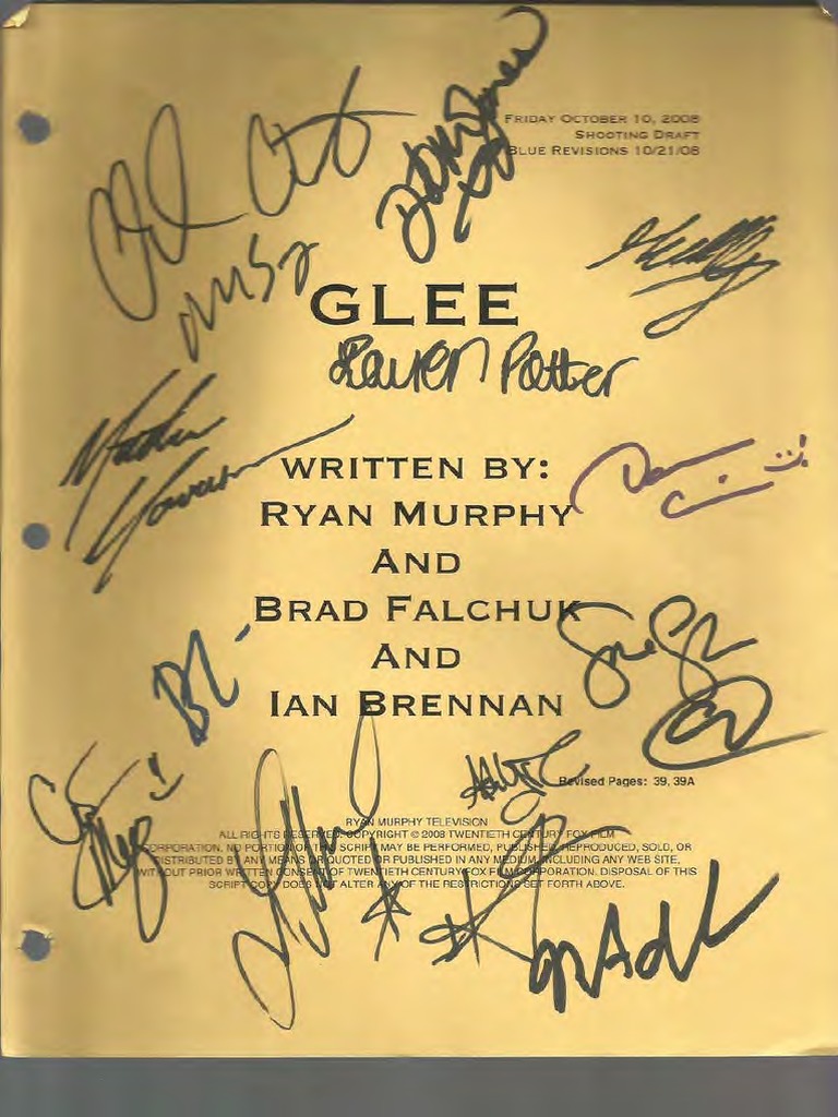 Glee 1x01 Pilot PDF | PDF | Glee (TV Series) | Sports