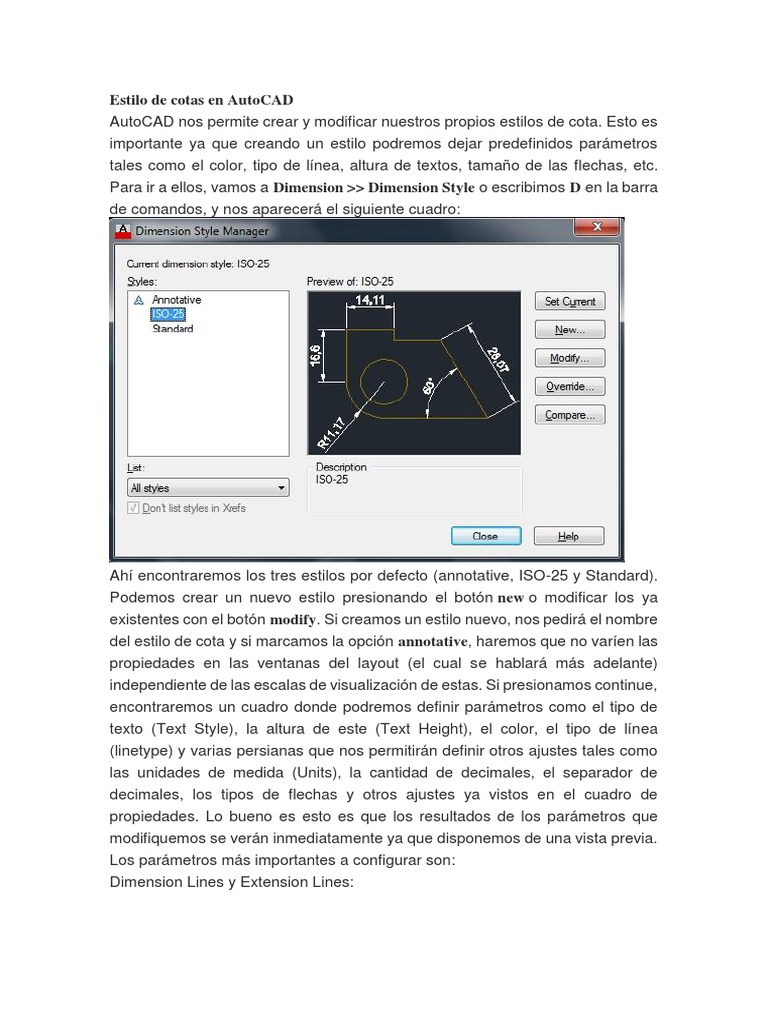 Estilo de Cotas en AutoCAD | PDF | Color | Informática y tecnología de la información