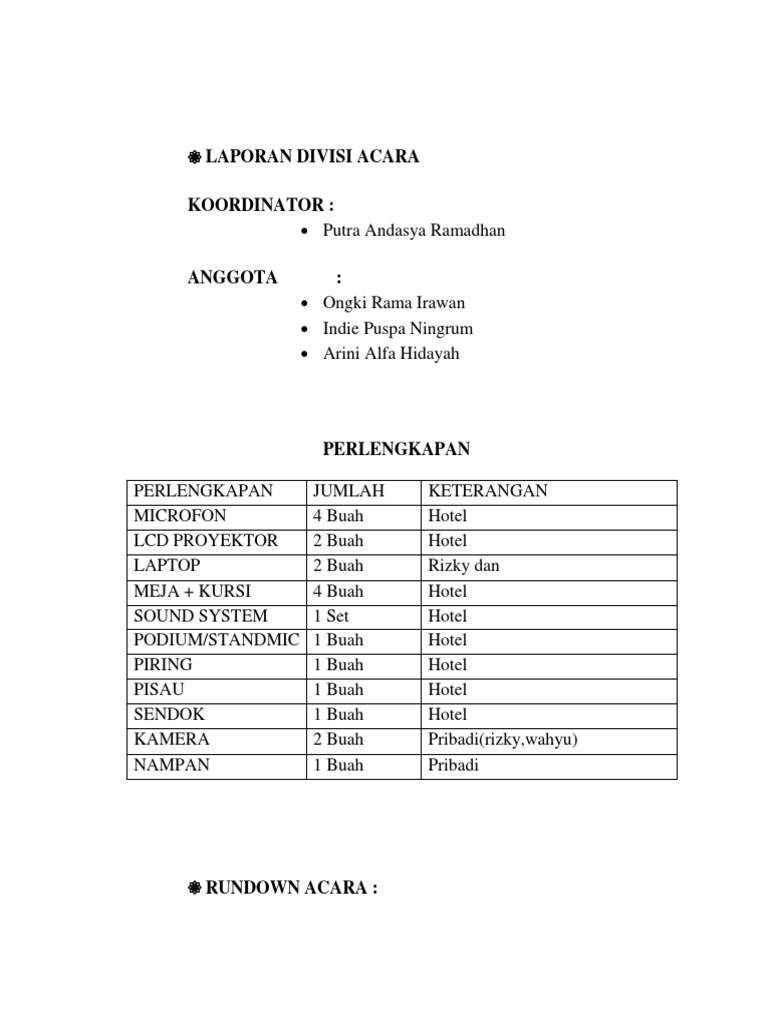 Susunan Acara Inagurasi | PDF