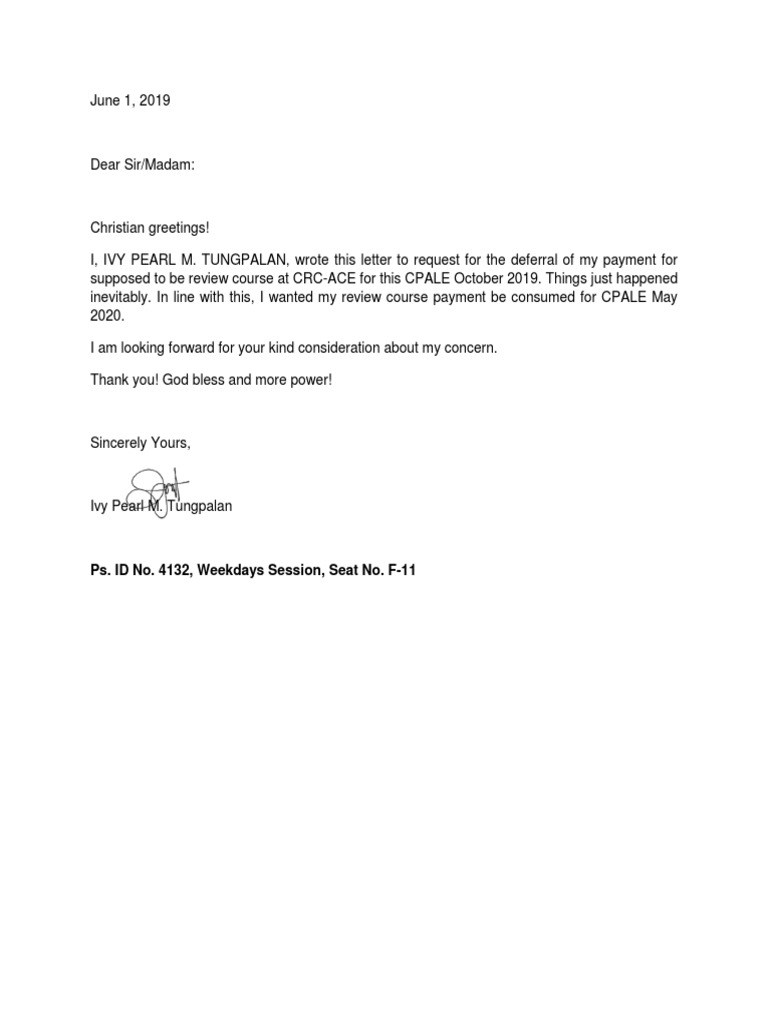 Deferral Letter - IVY | PDF