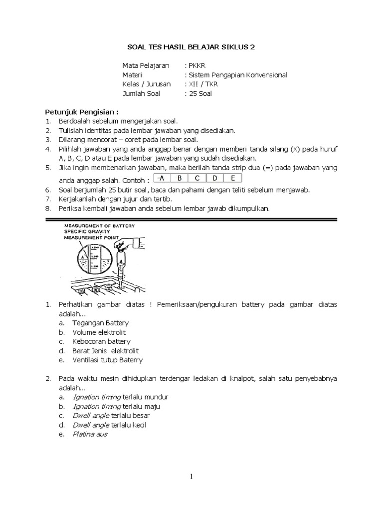 SOAL Pilgan SIKLUS 2 | PDF