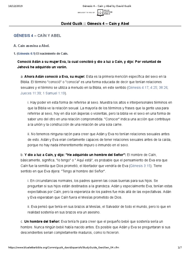 Génesis 4 - Caín y Abel by David Guzik | PDF | Caín y Abel | Cristianismo