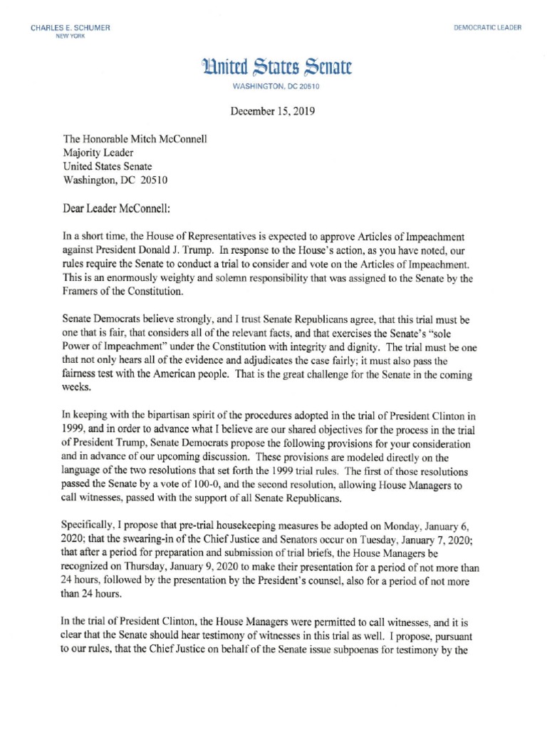 Schumer Letter | PDF