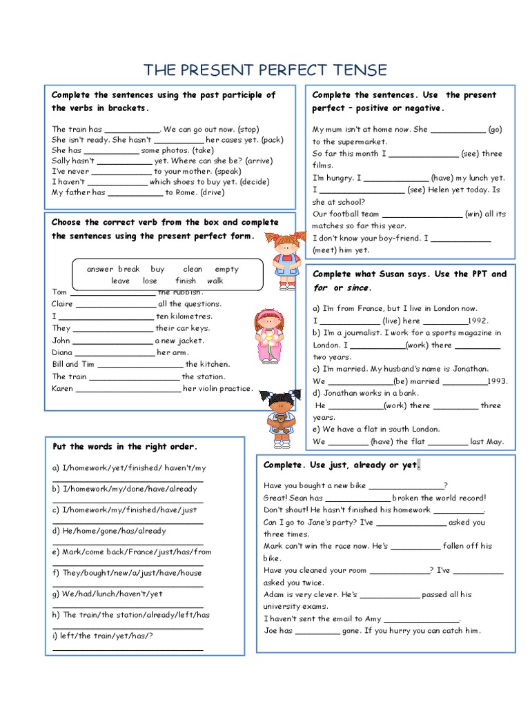 The Present Perfect Tense - 16275 | PDF | Perfect (Grammar) | Morphology