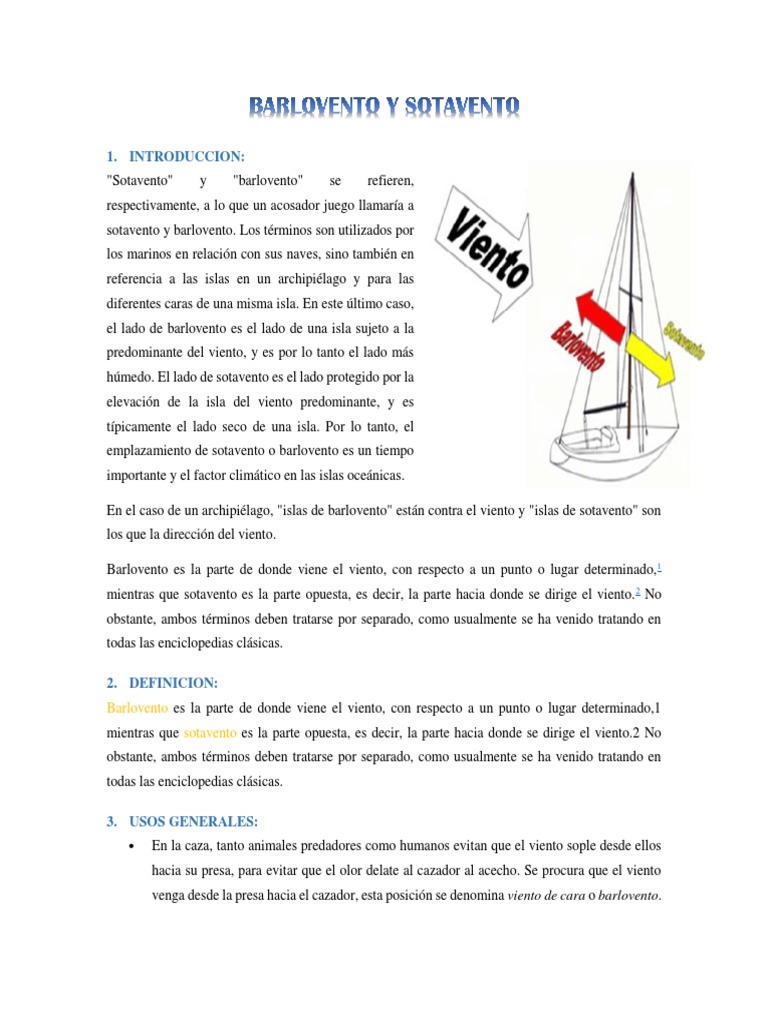 Barlovento y Sotavento | PDF | Barlovento y sotavento | Herida