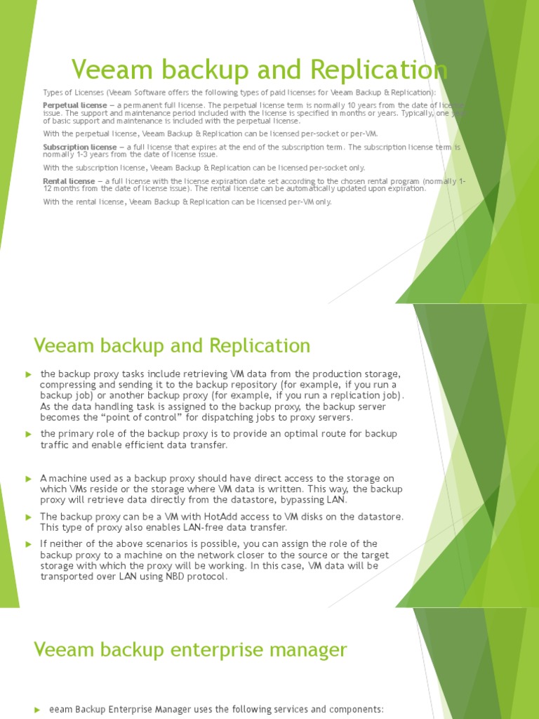 Veeam Backup & Replication License Types | PDF | Backup | Replication ...