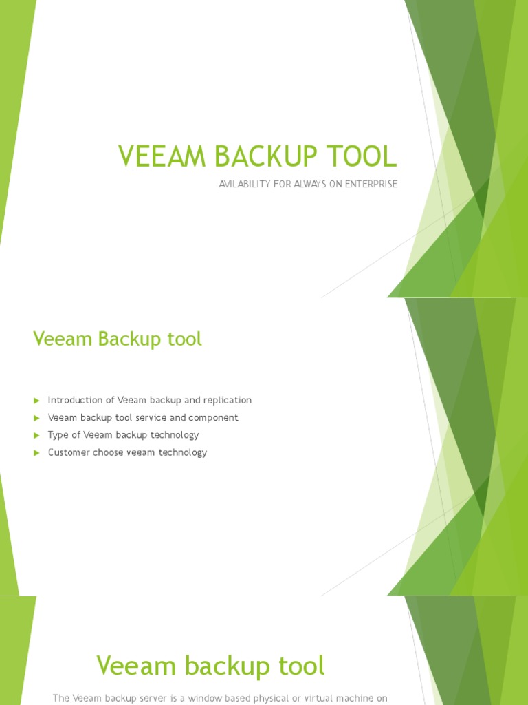 Veeam Backup Tool | PDF | Backup | Replication (Computing)