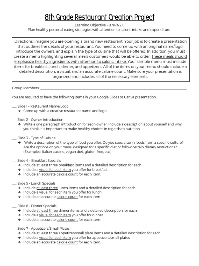 Healthy Restaurant Menu Project | PDF | Restaurants | Menu
