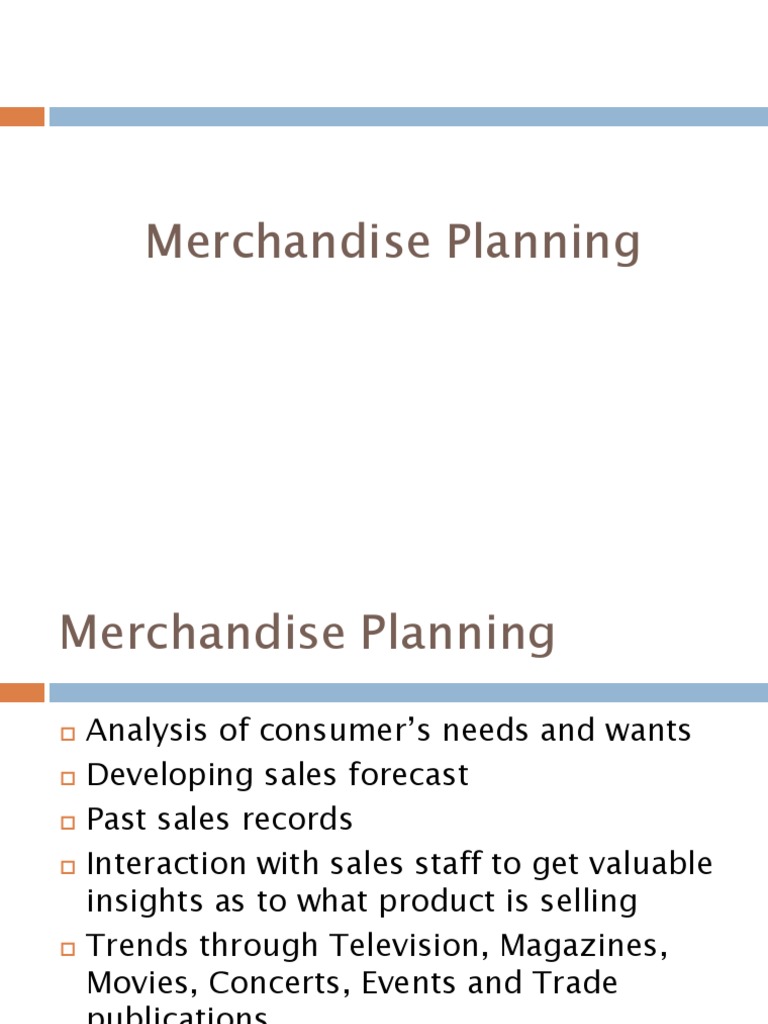 Merchandising - Planning & OTB | PDF | Merchandising | Inventory