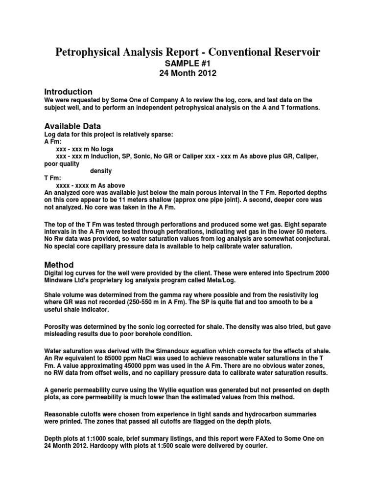 Petrophysical Analysis Report | PDF | Applied And Interdisciplinary Physics | Physical Sciences