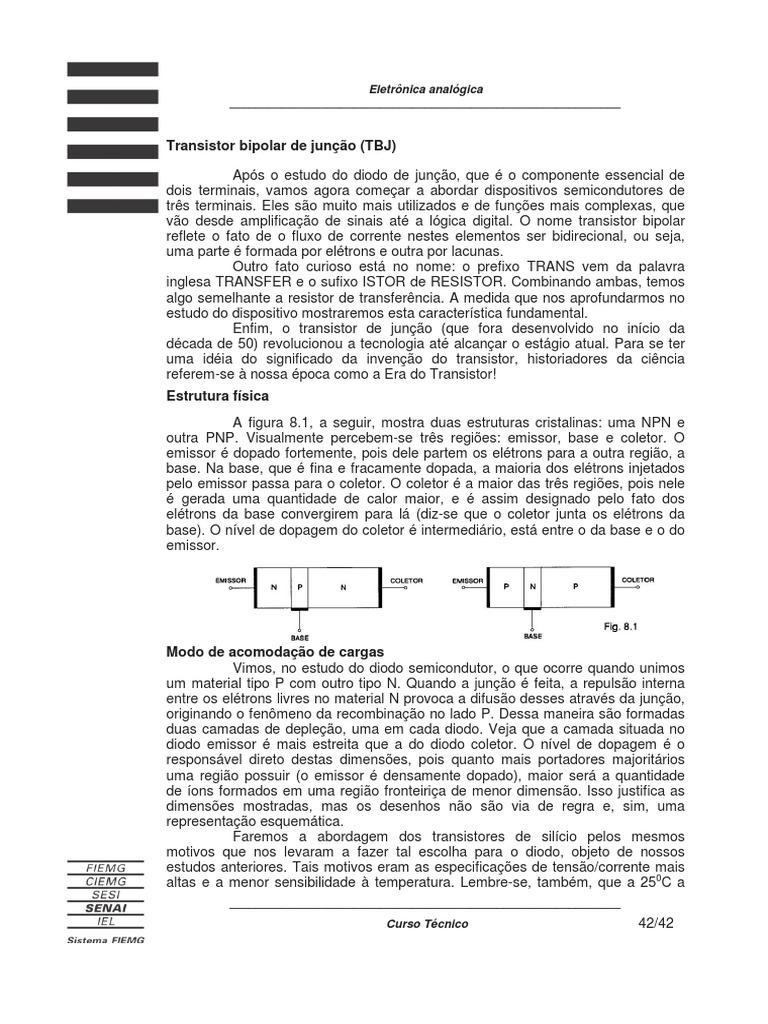 Transistor Bipolar de Junção (TBJ) | PDF | Diodo | Rede elétrica