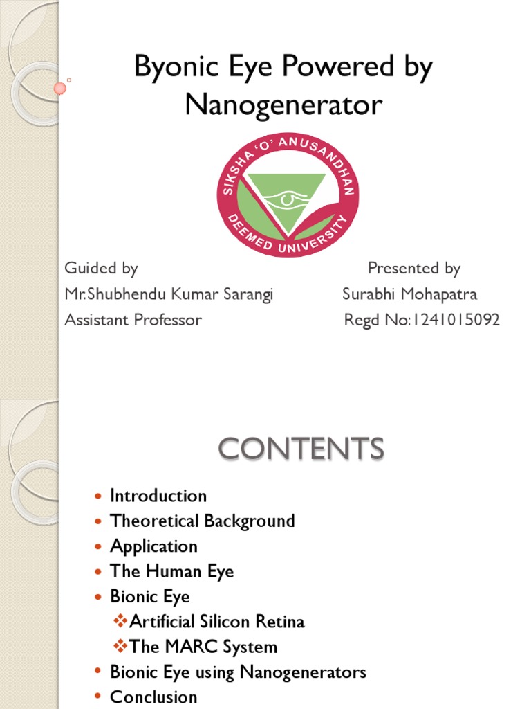 Byonic Eye Powered by Nanogenerator | PDF | Vision | Visual System