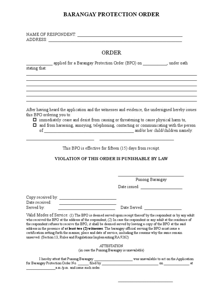 BPO Sample | PDF | Justice | Crime & Violence