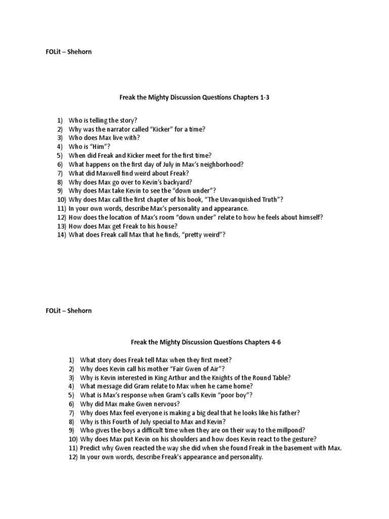 Freak Questions | PDF
