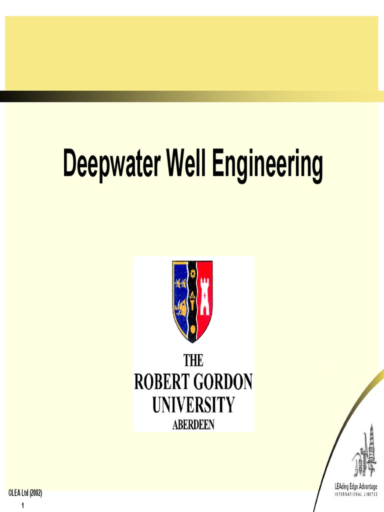 Deepwater Well Engineering | PDF | Subsea (Technology) | Casing (Borehole)